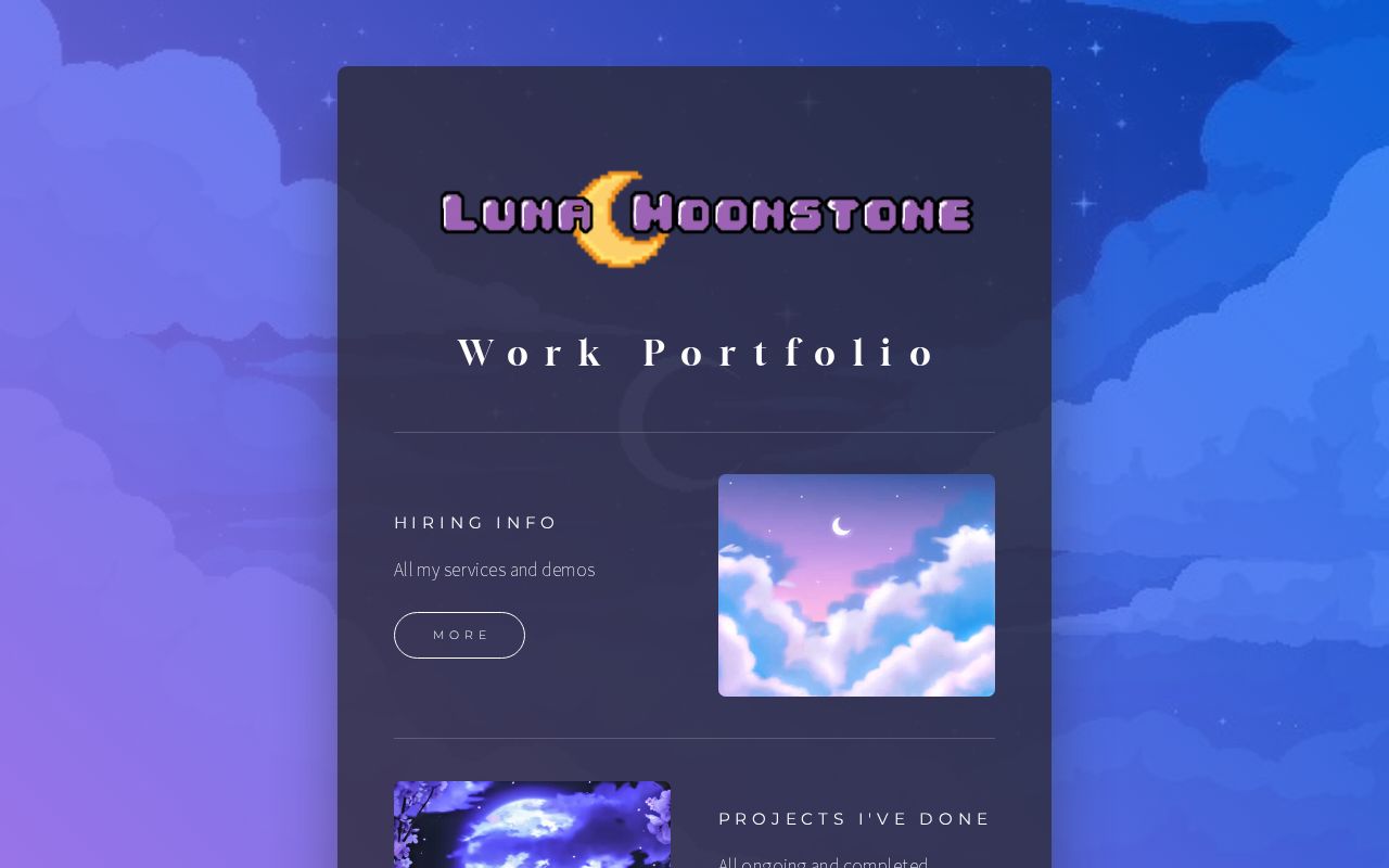 Luna Moonstone Work Portfolio